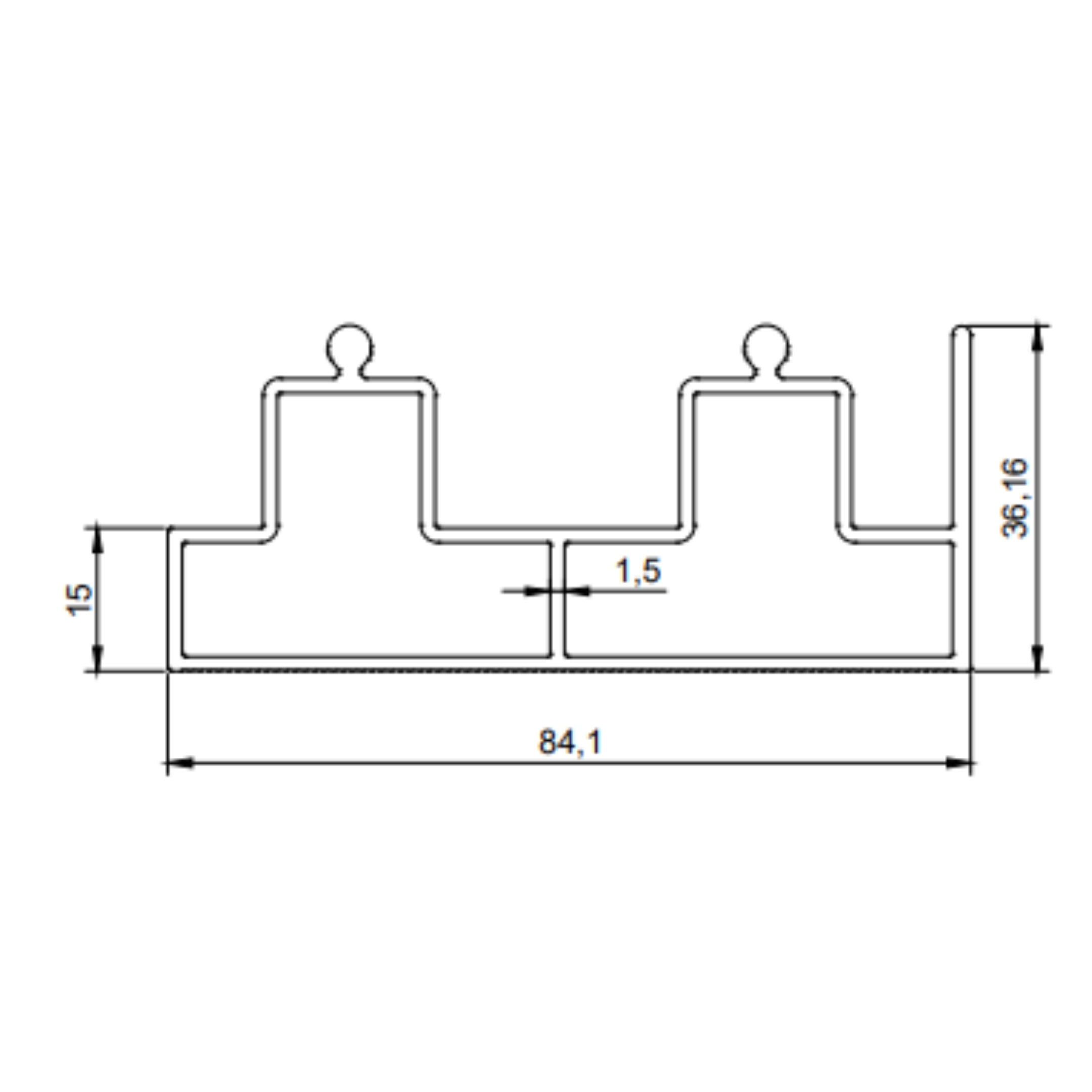 2324 – Two Rail Bottom and Top Profile – GNS Profil