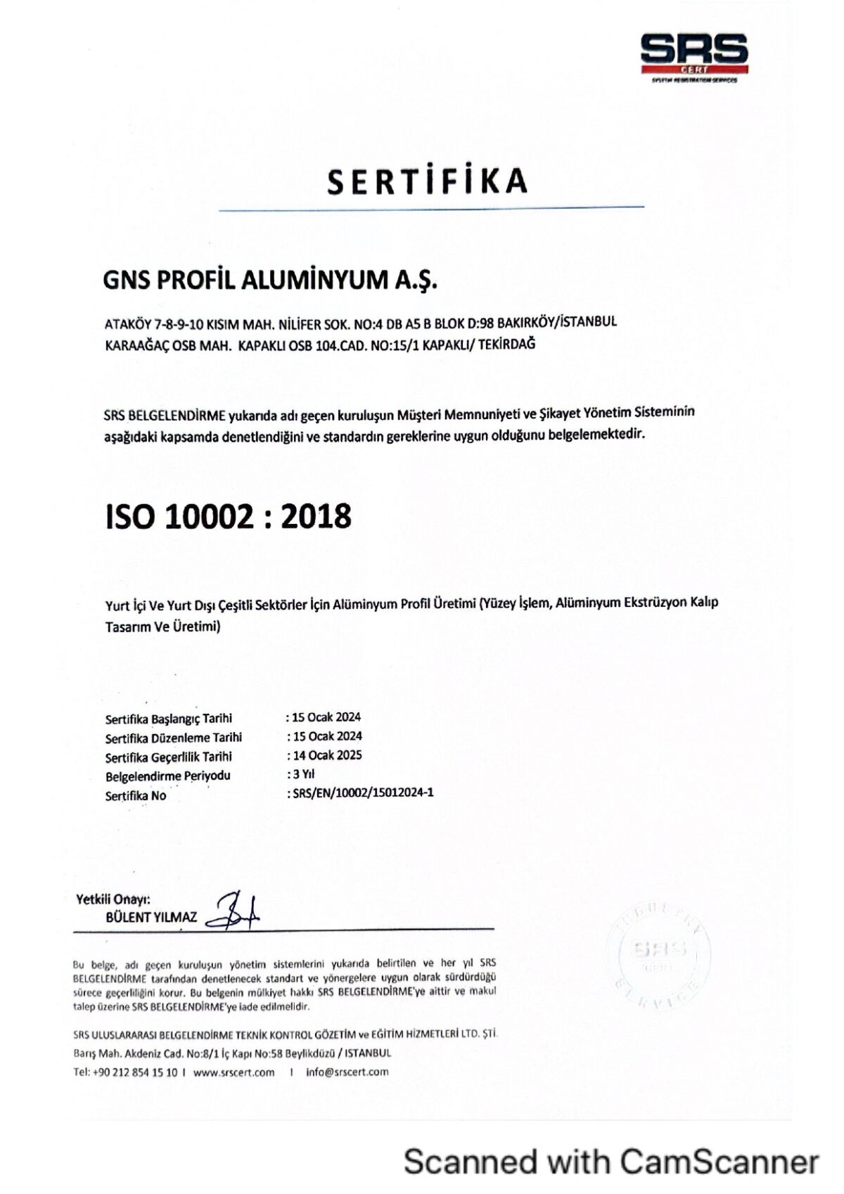 Our Certificates – GNS Profil